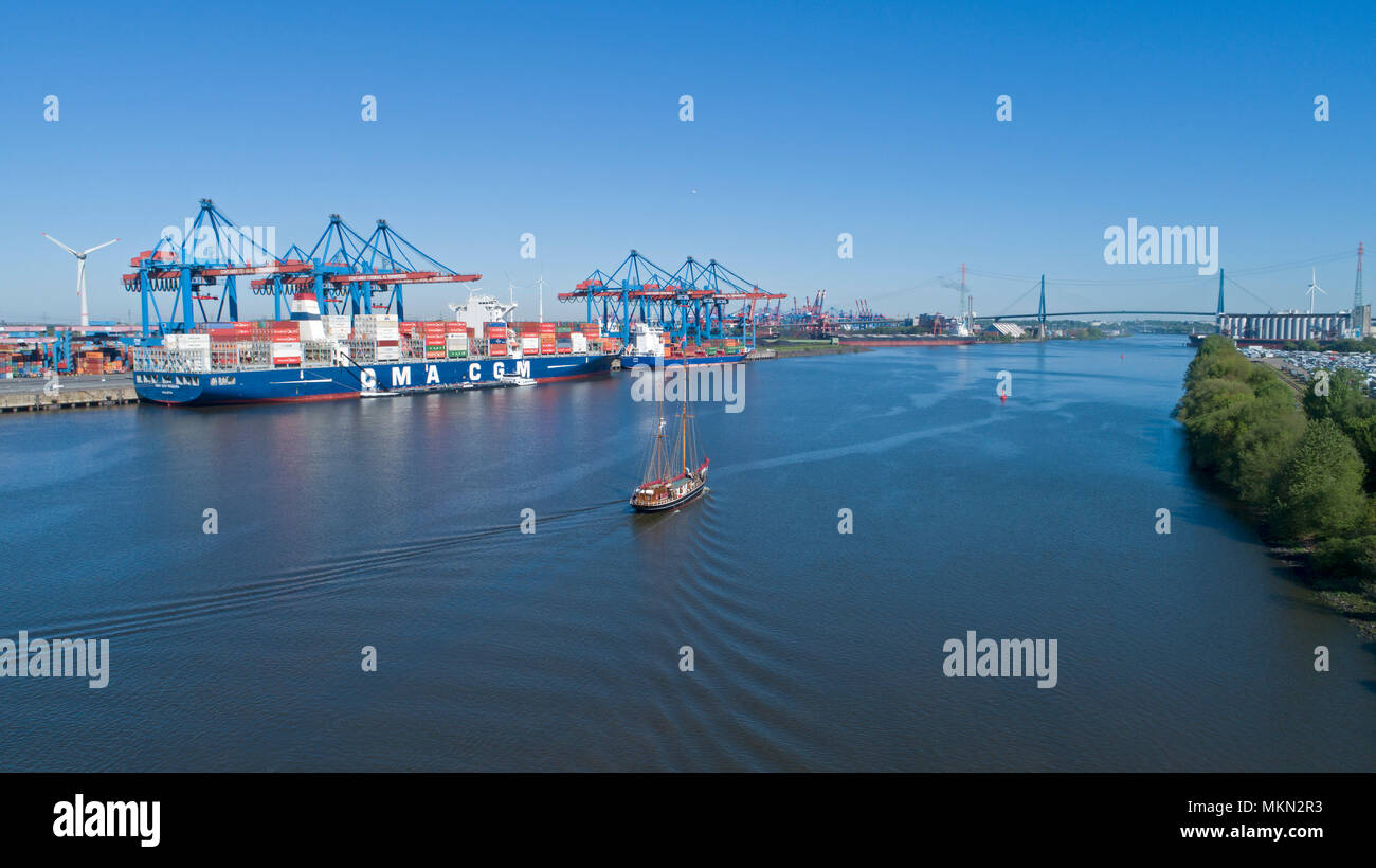 Container Terminal Altenwerder, harbour, Hamburg, Germany Stock Photo ...