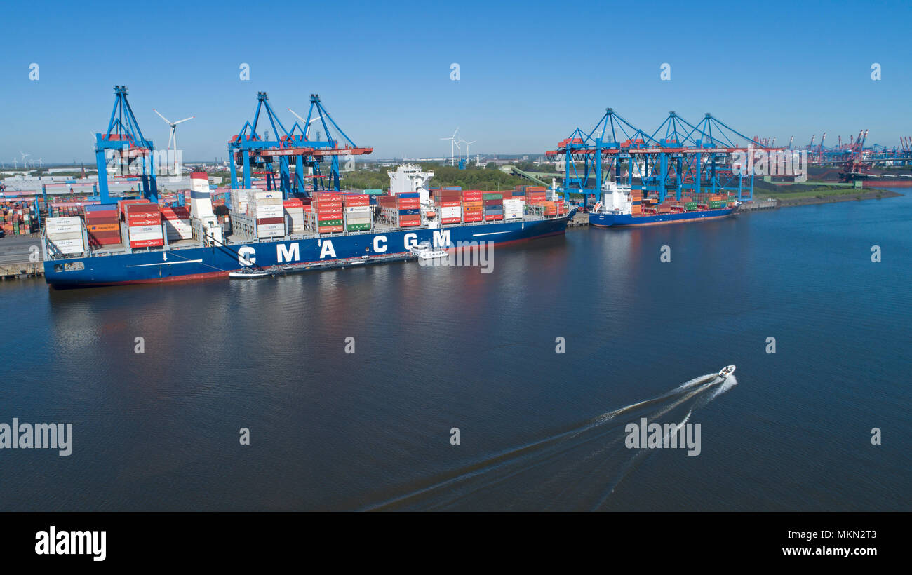 Container Terminal Altenwerder, harbour, Hamburg, Germany Stock Photo ...