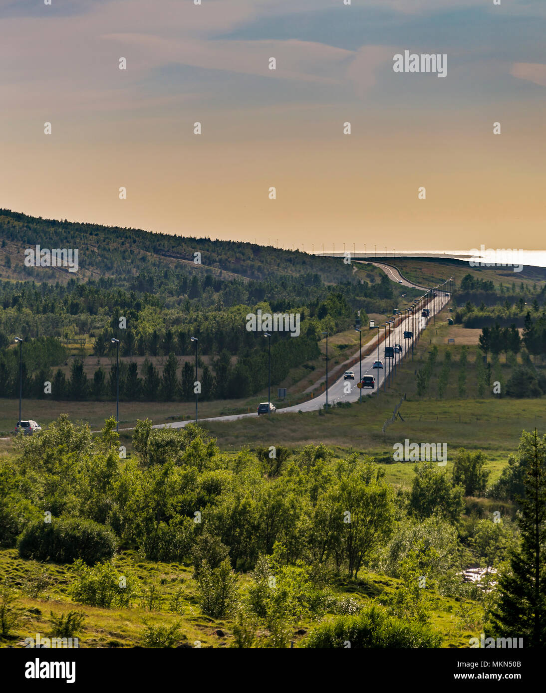 Top view - Road, Mosfellsbaer, Iceland Stock Photo - Alamy