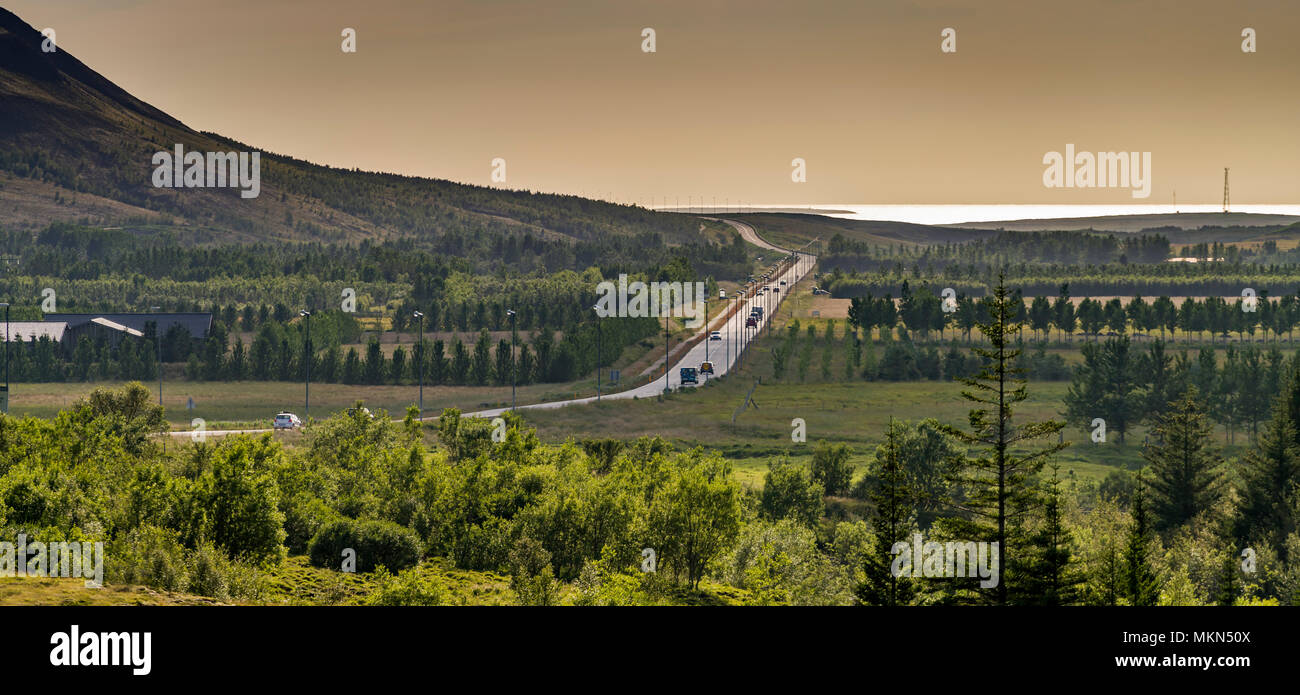 Top view - Road, Mosfellsbaer, Iceland Stock Photo - Alamy