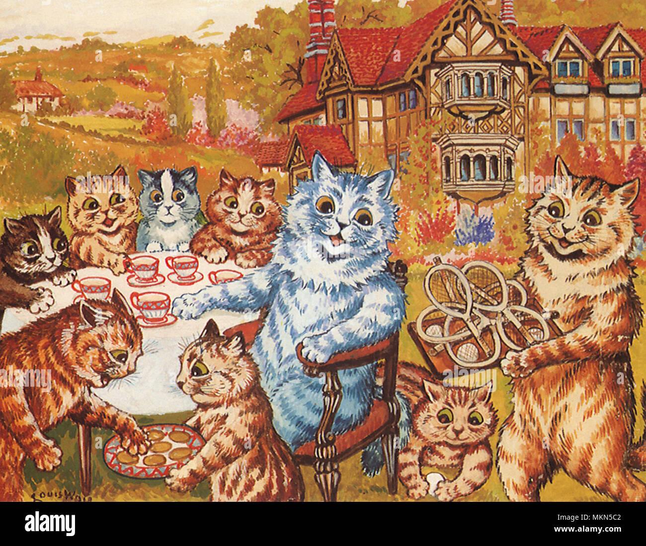 Feline Tea Party Stock Photo - Alamy