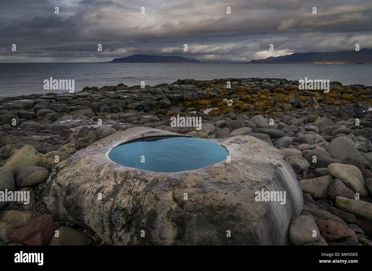 Foot bath, Grotta Peninsula, Reykjavik, Iceland Stock Photo - Alamy