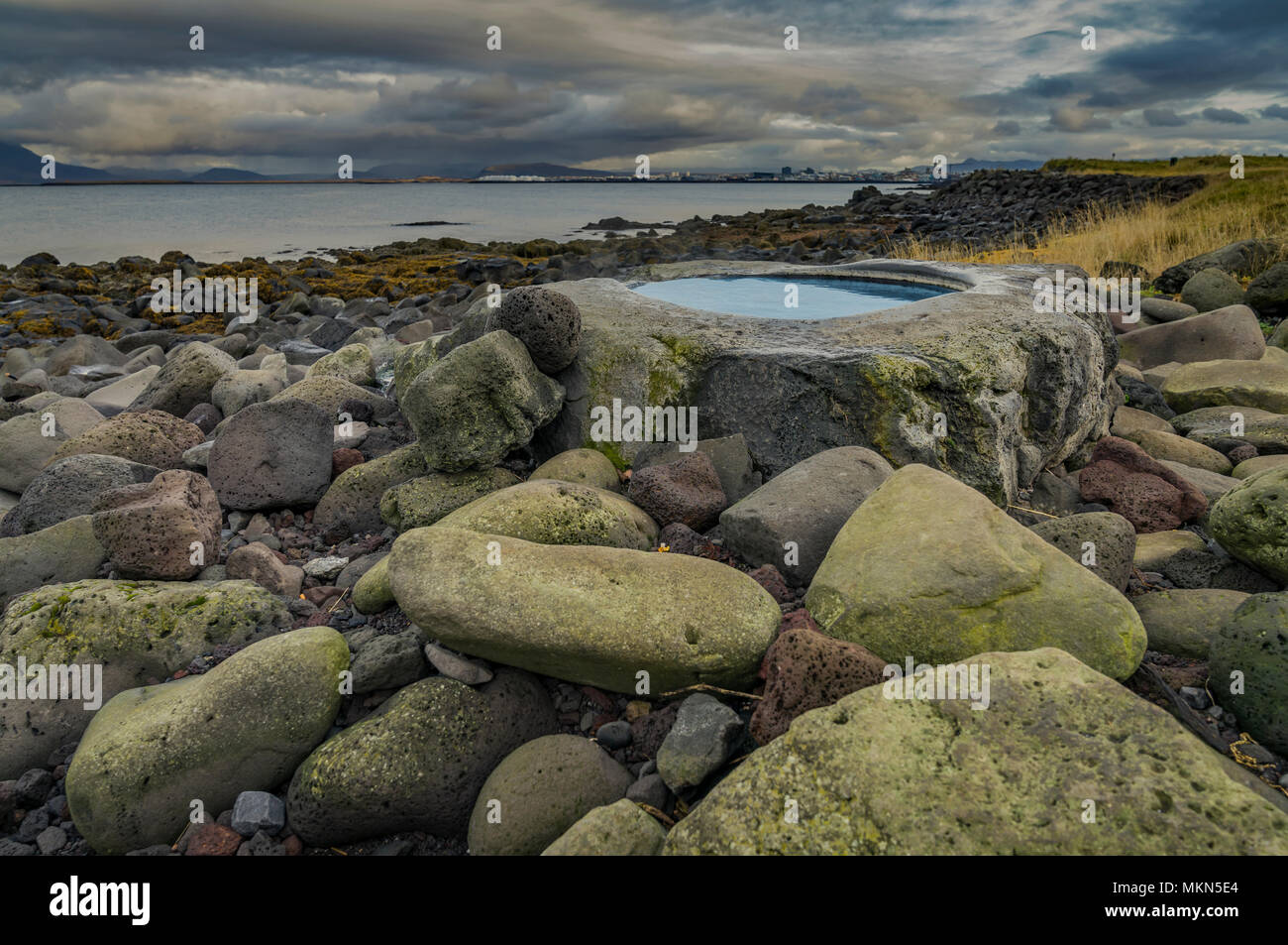 Foot bath, Grotta Peninsula, Reykjavik, Iceland Stock Photo - Alamy