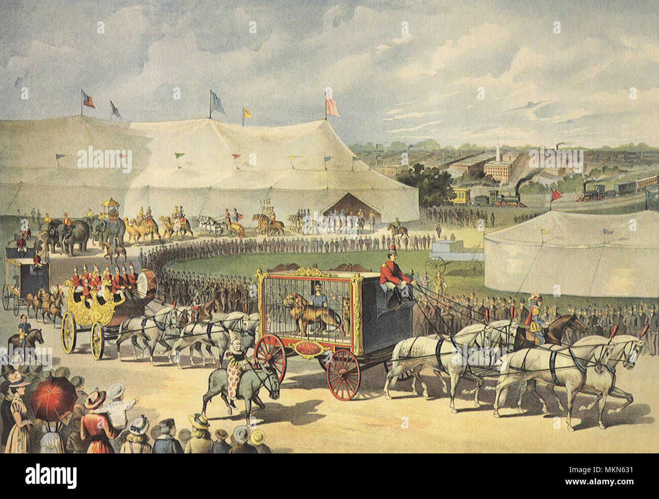Vintage circus elephants hi-res stock photography and images - Alamy