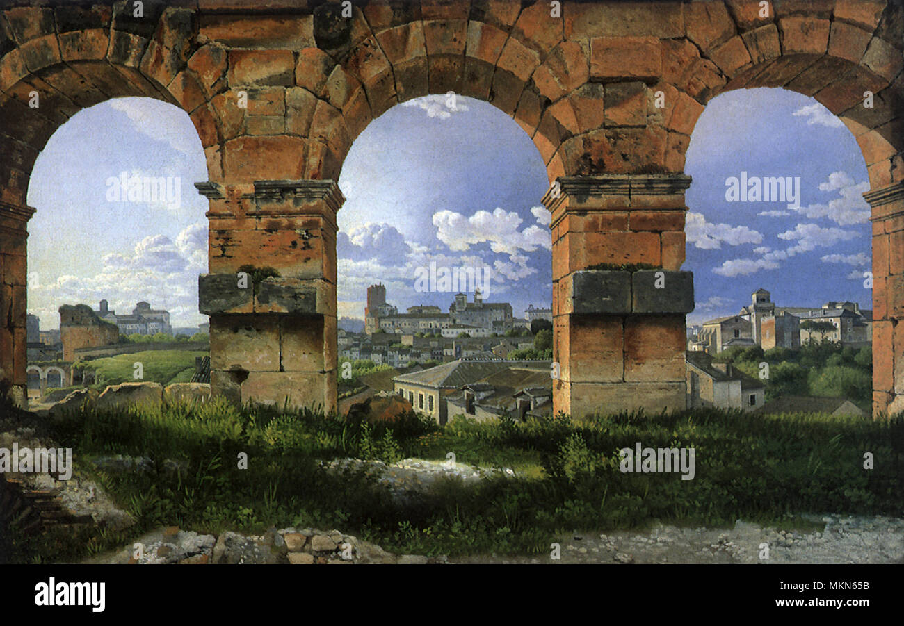 View Through Three North-Western Arches, Rome, Italy 1815 Stock Photo ...