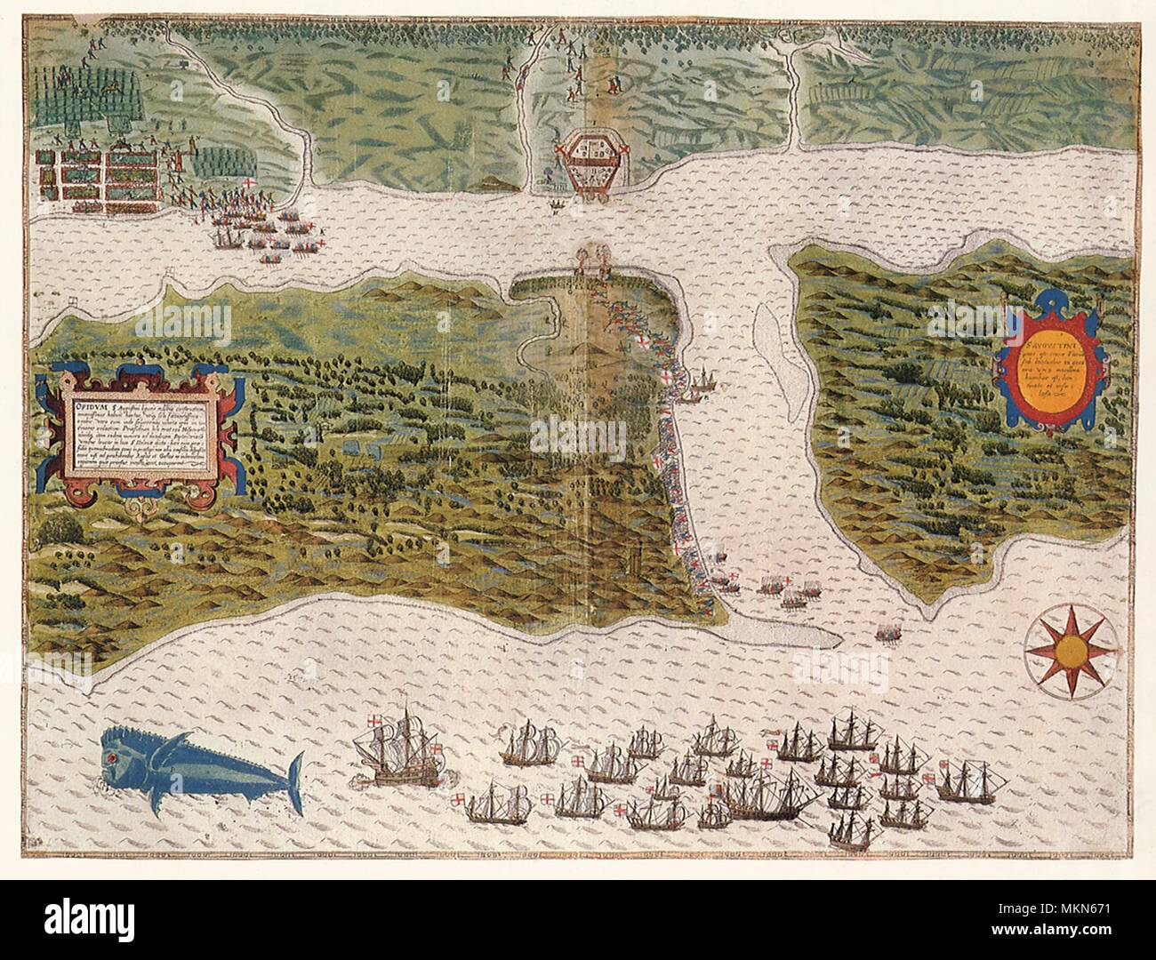 Attack on St. Augustine 1589 Stock Photo - Alamy