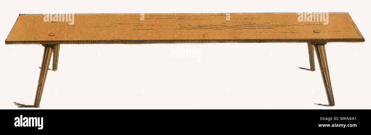 Long, Low Wooden Table Stock Photo - Alamy