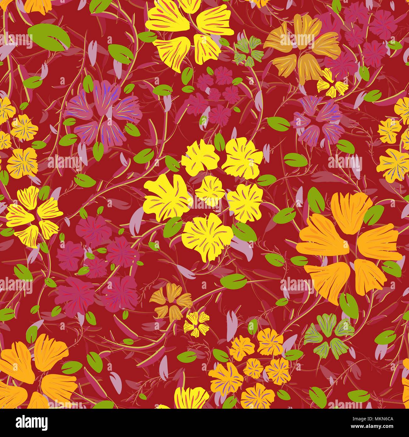 Seamless repeating floral pattern Stock Vector Image & Art - Alamy