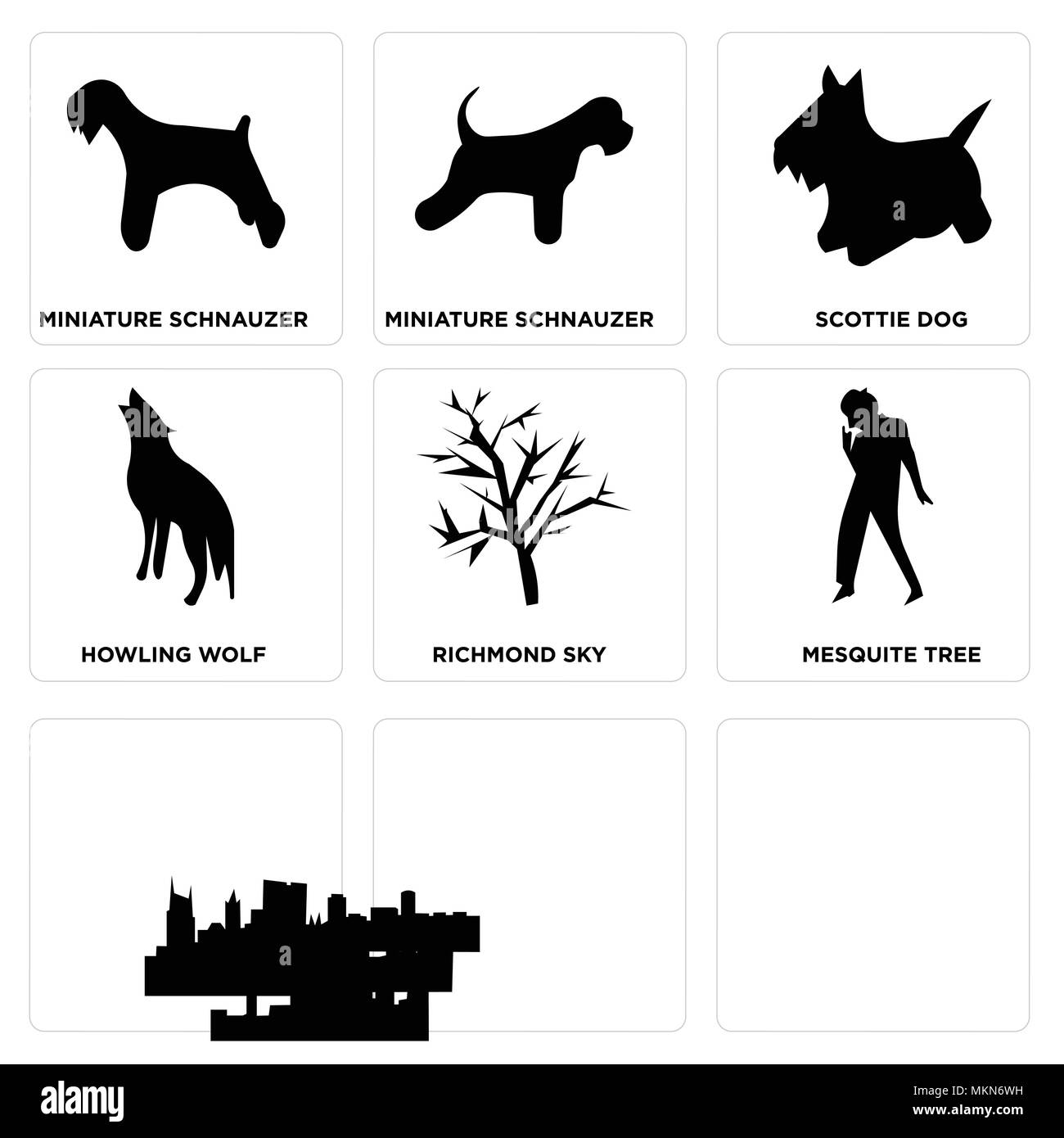 Set Of 9 simple editable icons such as charleston sky, michael jackson ...