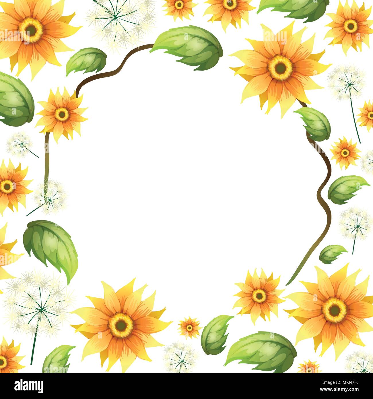 A Beautiful Sunflower Frame illustration Stock Vector Image & Art - Alamy