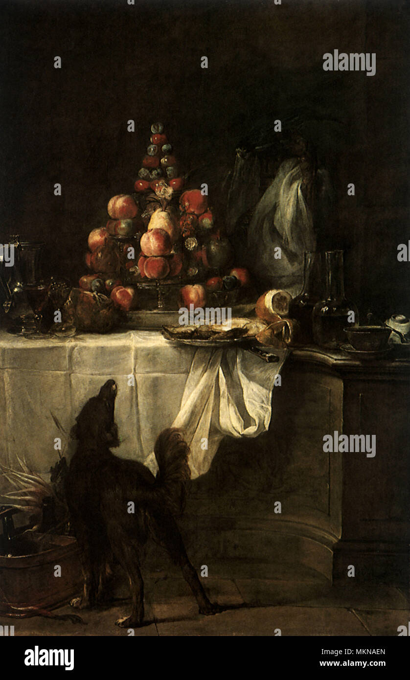 Dog at the Buffet Stock Photo - Alamy