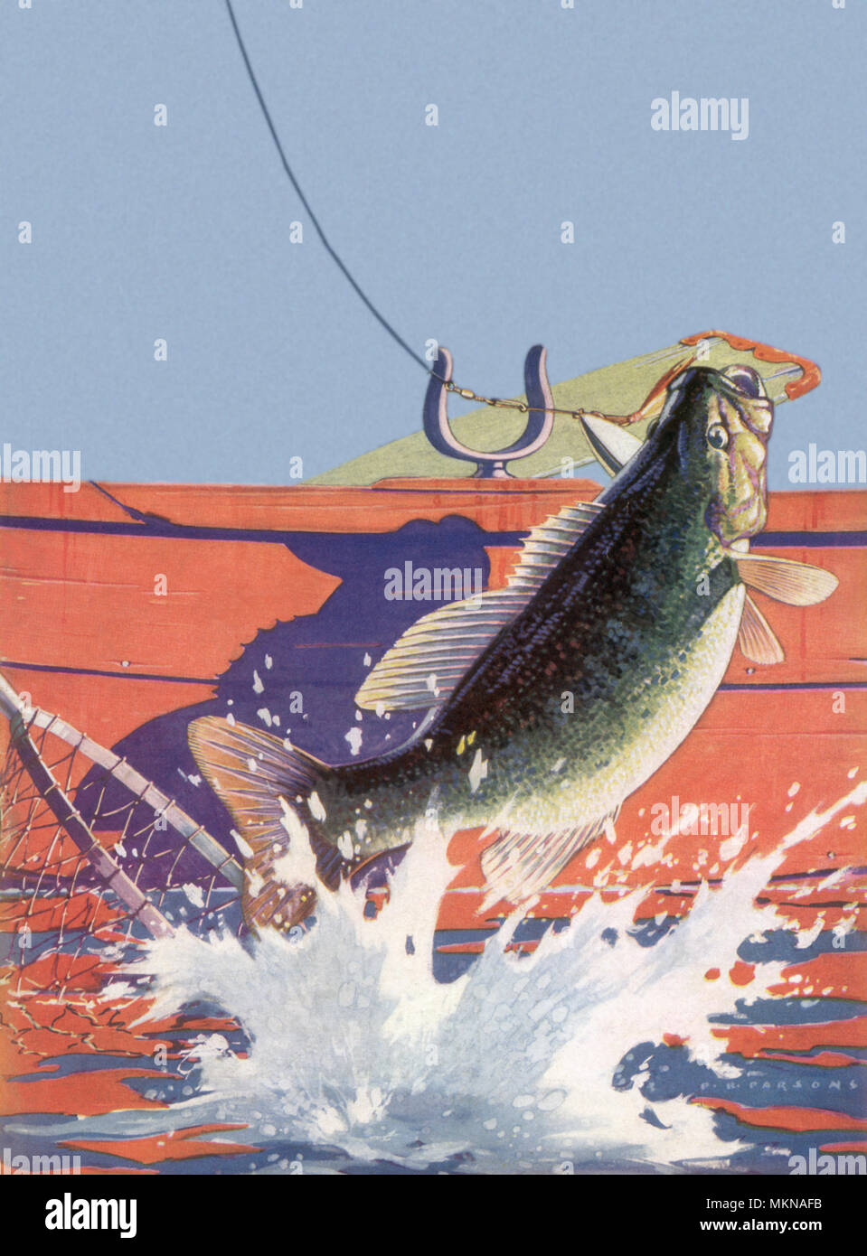 A Fish is Hooked Stock Photo - Alamy