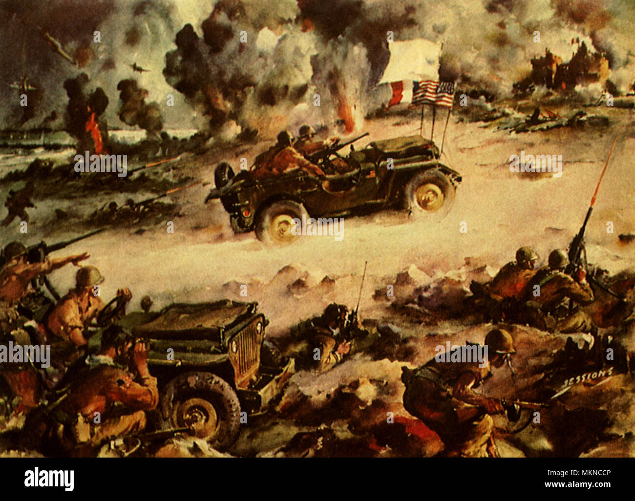 French and American Troops land on Beach Stock Photo - Alamy
