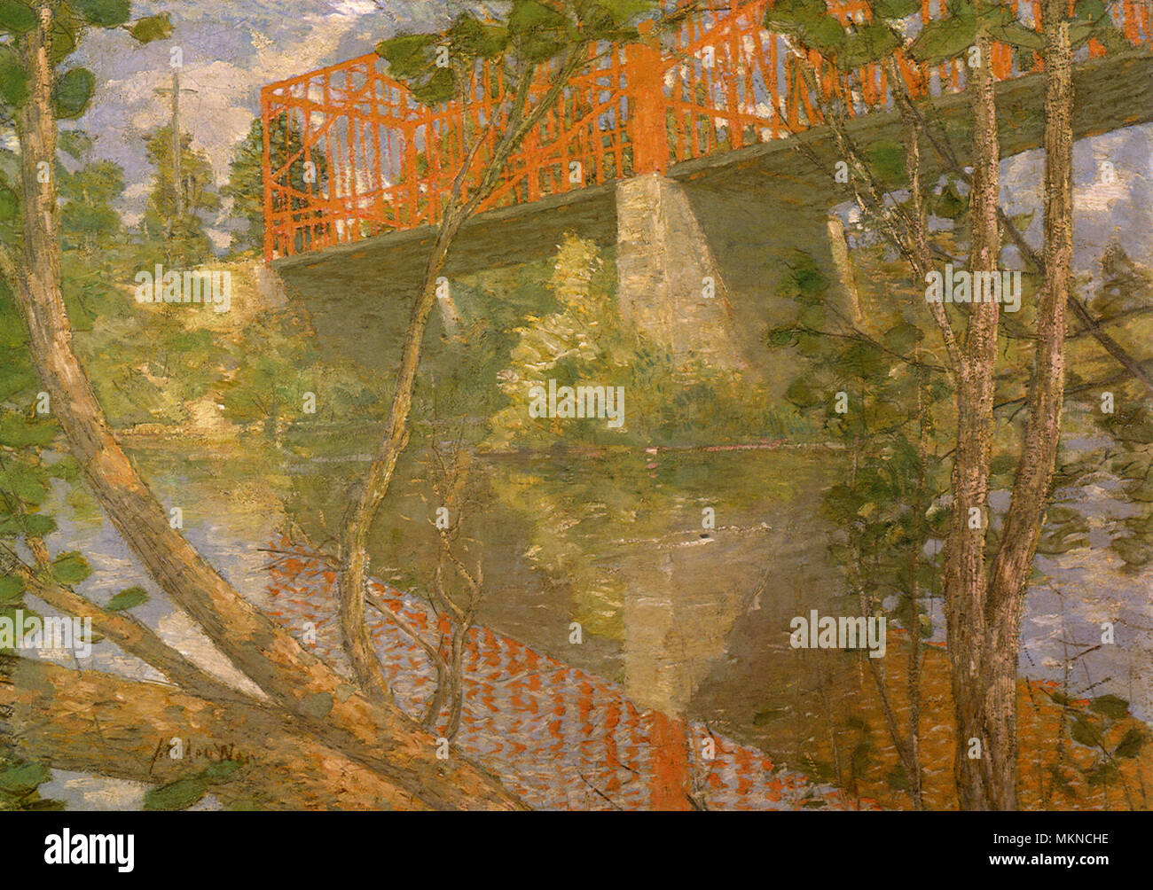 The Red Bridge Stock Photo - Alamy