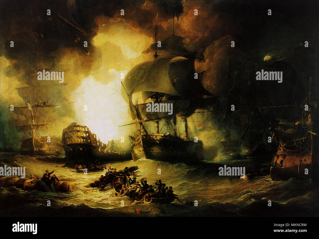 The French Ship L'Orient Blowing Up 1798 Stock Photo - Alamy