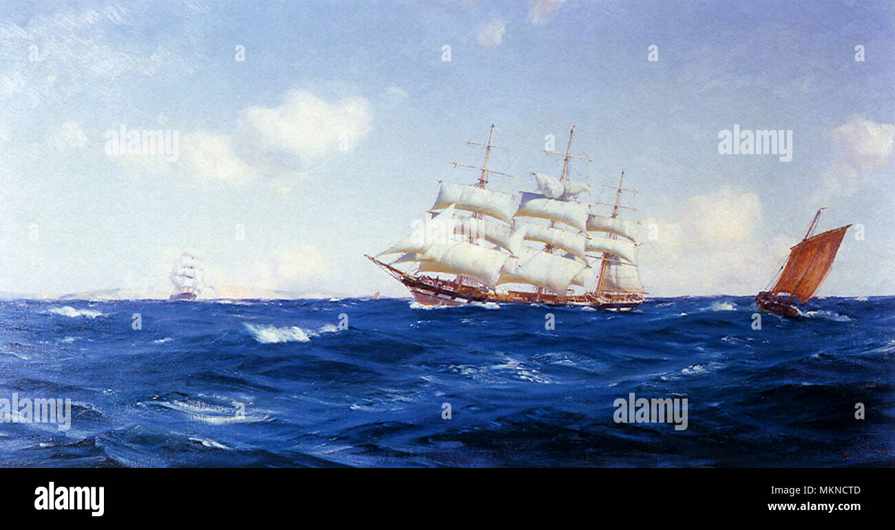 A Strong Breeze in the Channel Stock Photo - Alamy