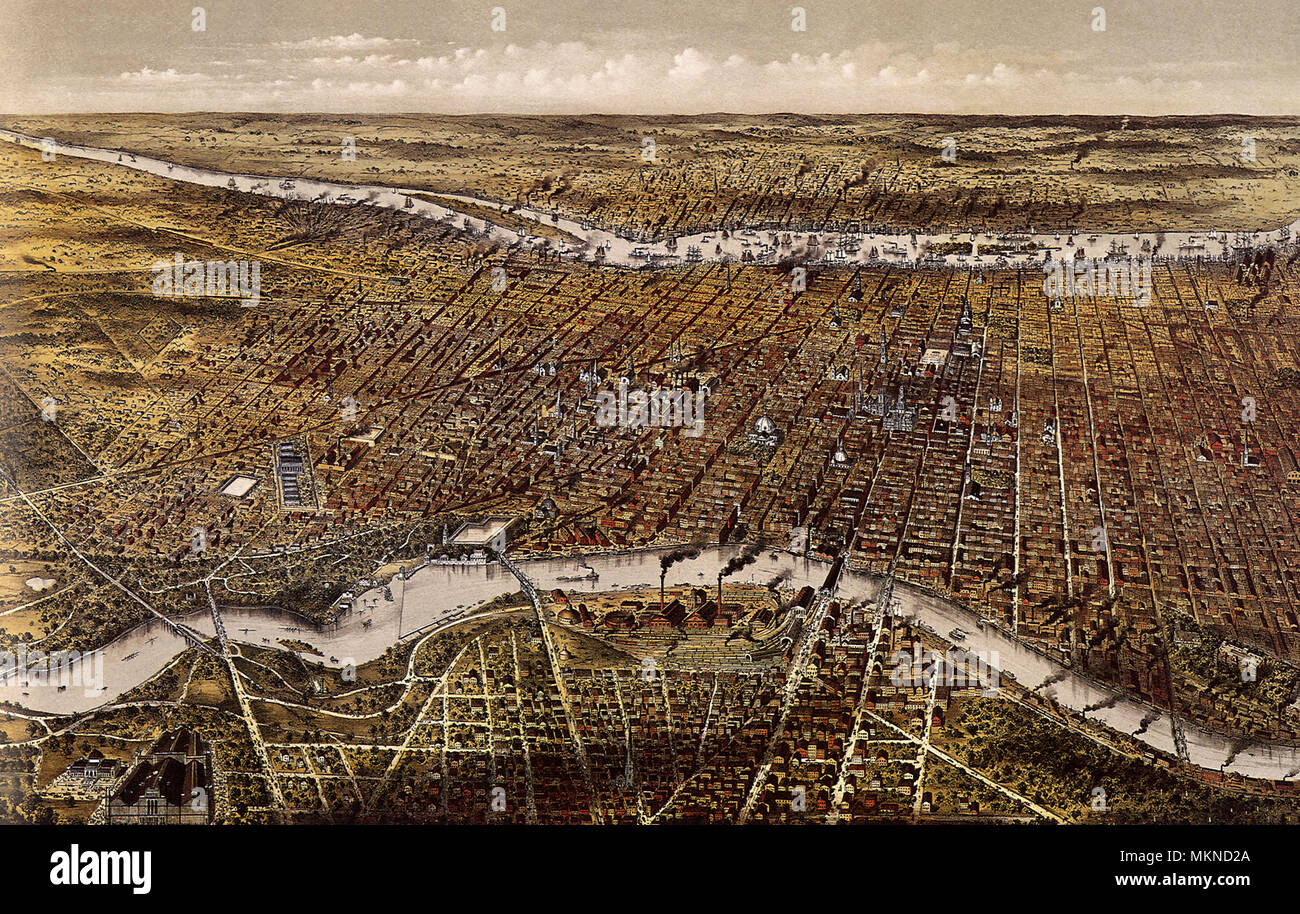 The City of Philadelphia 1875 Stock Photo - Alamy