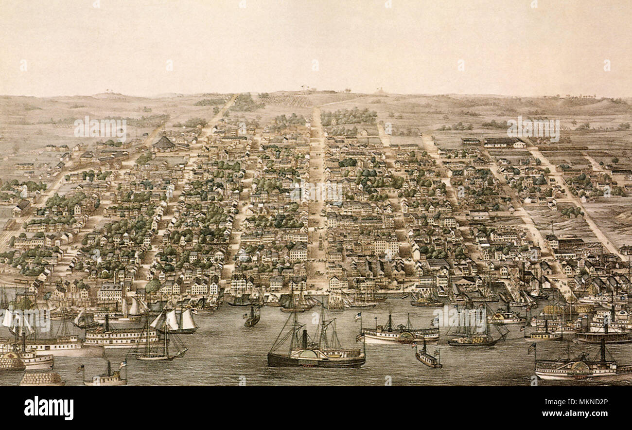 Bird's Eye View of Alexandria, Virginia 1863 Stock Photo - Alamy