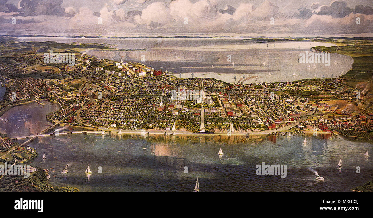 Panoramic View of Madison, Wisconsin 1908 Stock Photo - Alamy