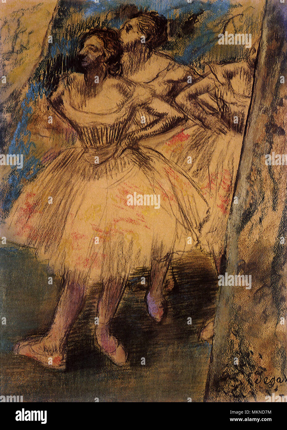 Three Dancers in the Wings Stock Photo - Alamy