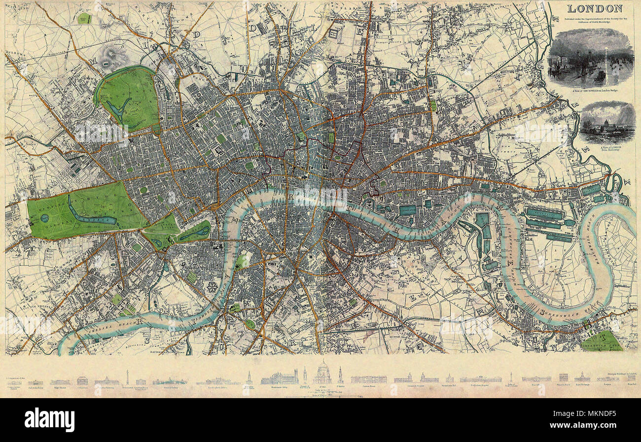 Old map of london hi-res stock photography and images - Alamy