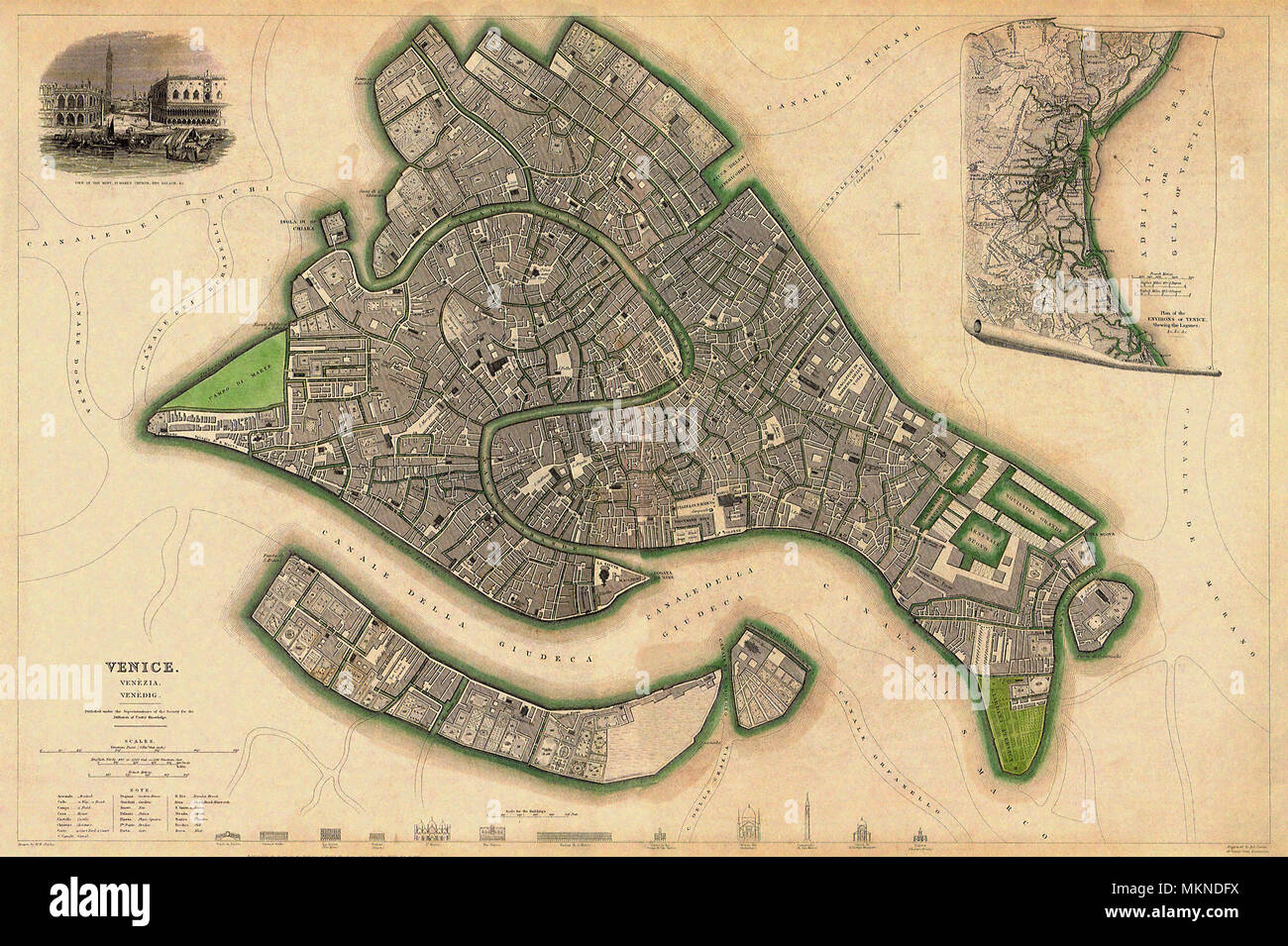Map of Venice 1838 Stock Photo - Alamy
