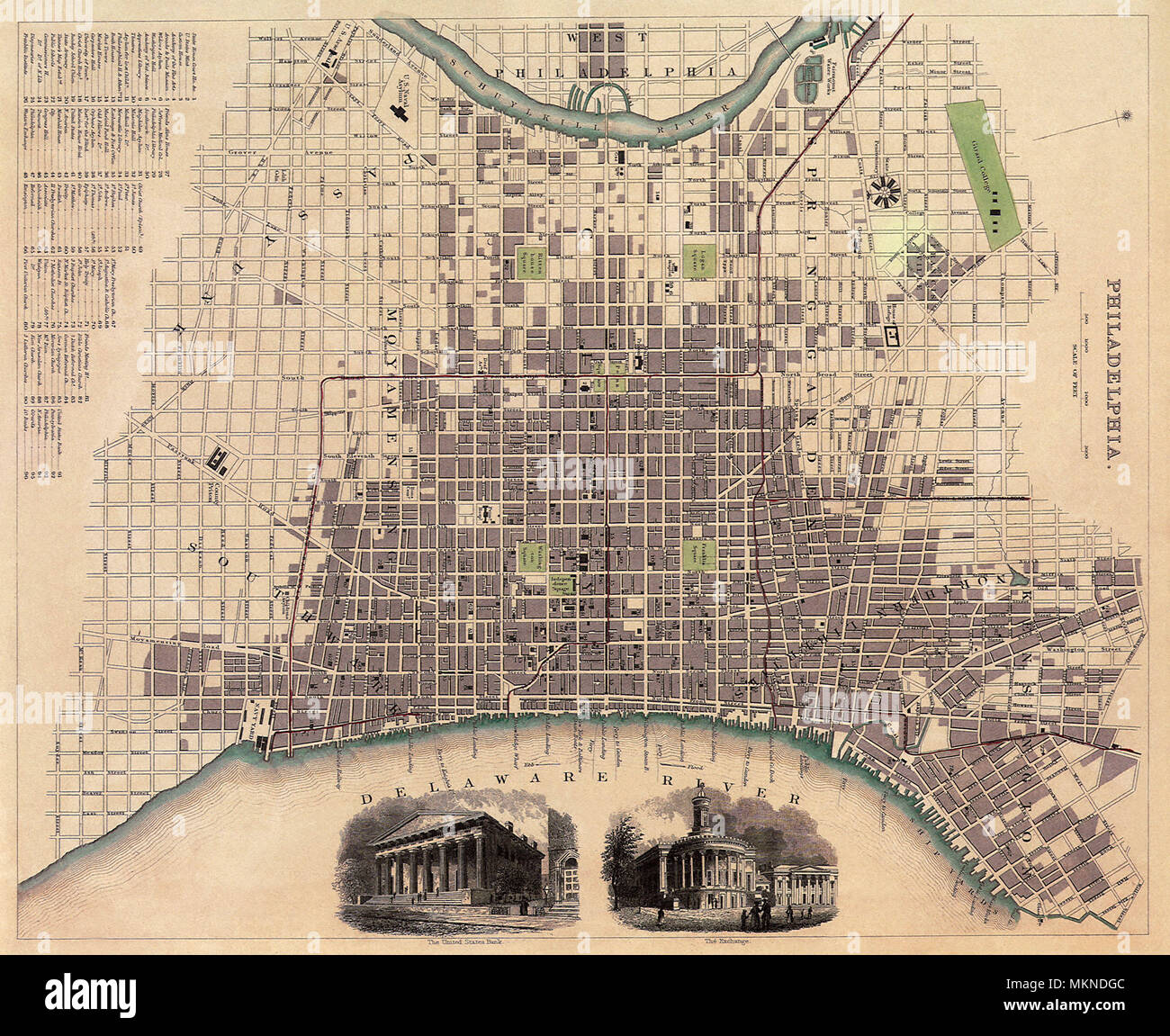 Map of Philadelphia 1840 Stock Photo - Alamy