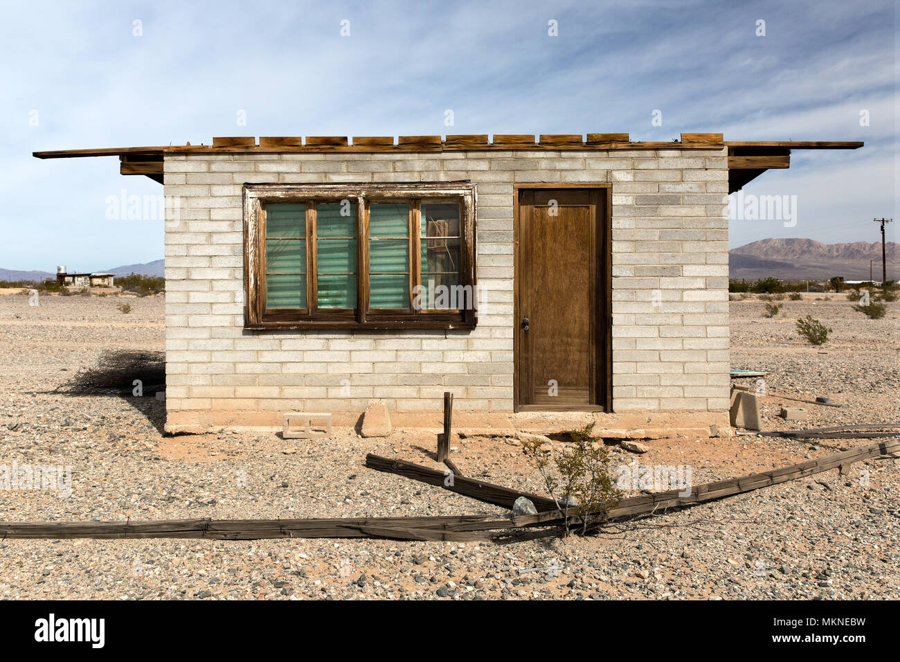 Abandoned homestead, Mojave Desert, the Californian High Desert, under ...