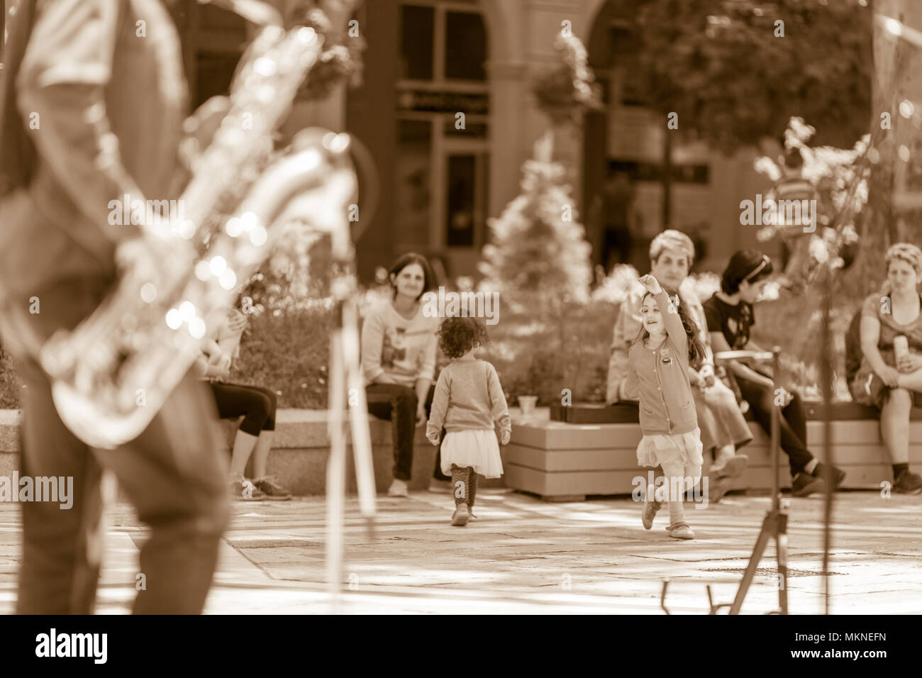 Two children playing jazz music hi-res stock photography and images - Alamy