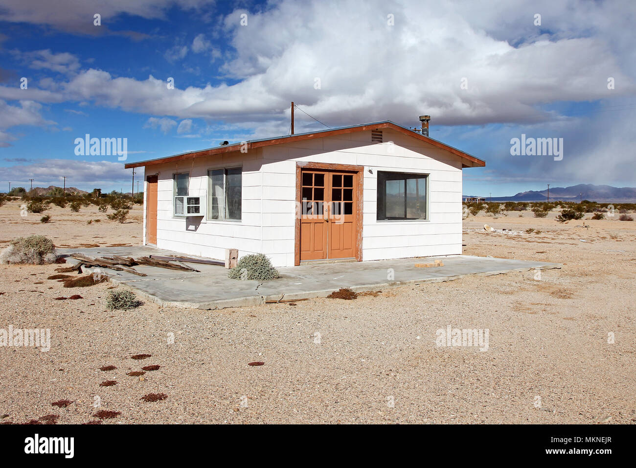 Abandoned homestead, Mojave Desert, the Californian High Desert, under ...