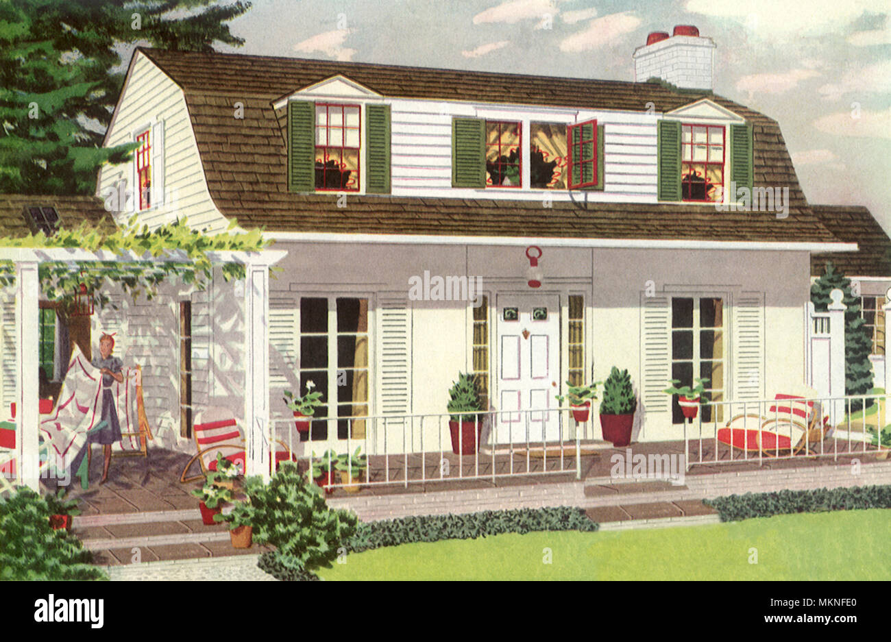 Dutch Colonial Style Home Stock Photo - Alamy