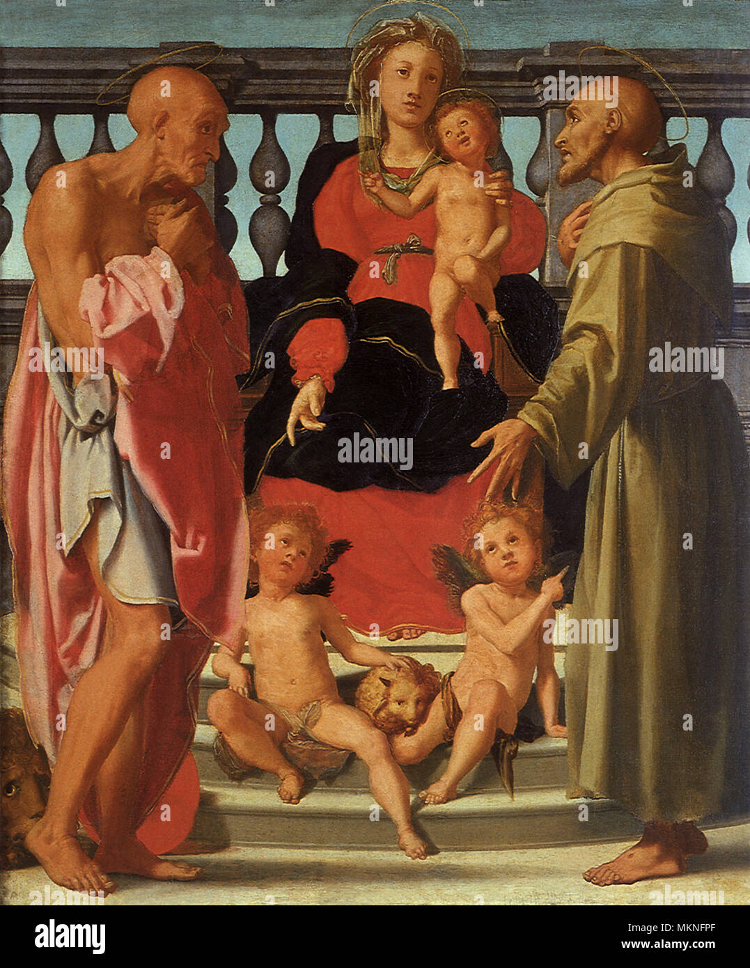 Madonna and child with saint jerome hi-res stock photography and images - Alamy