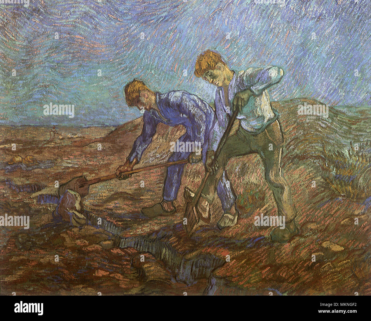 Two Peasants Digging Stock Photo - Alamy