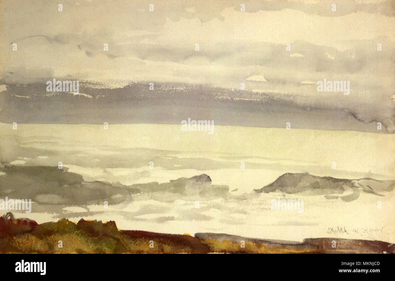 Ocean Seen from a Cliff Stock Photo - Alamy