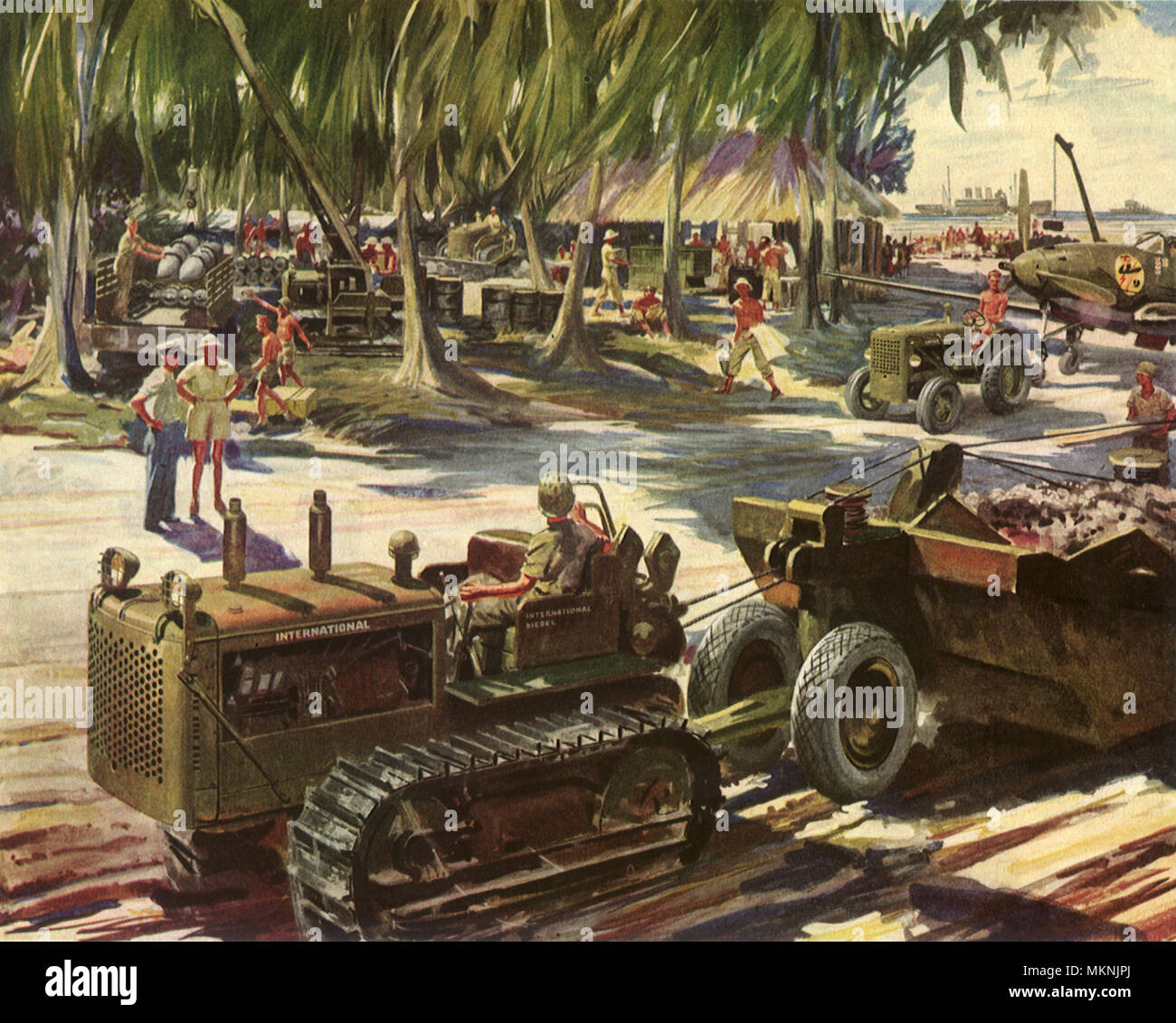 Runway Construction on Pacific Island Stock Photo - Alamy