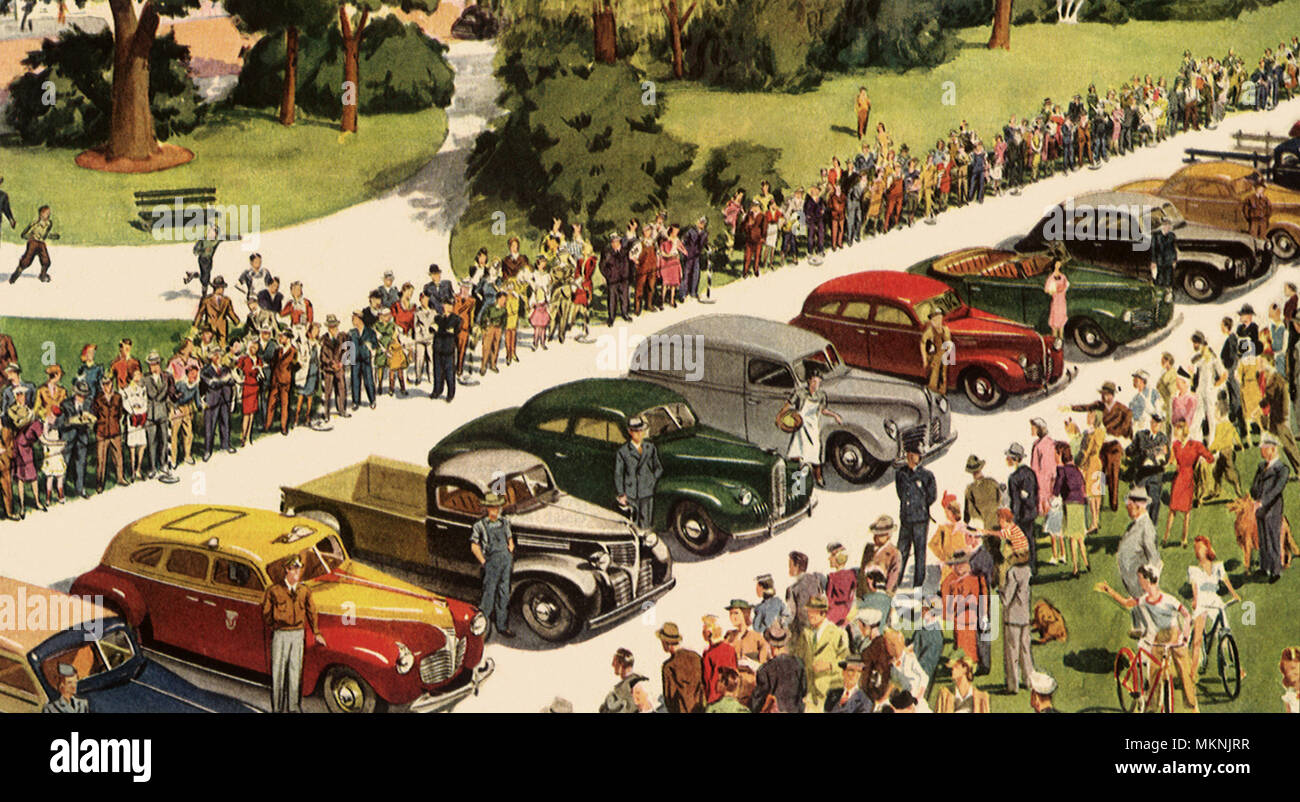 Crowd at Car Showcase Stock Photo - Alamy