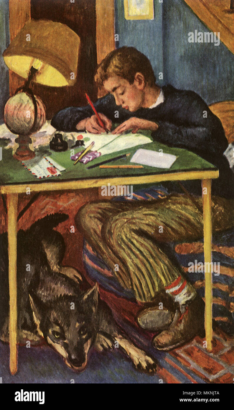 Dog under table hi-res stock photography and images - Alamy