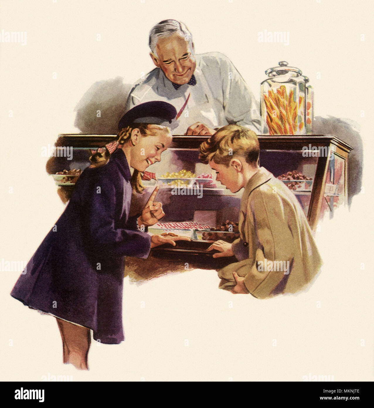 A boy and girl at a candy store Stock Photo - Alamy