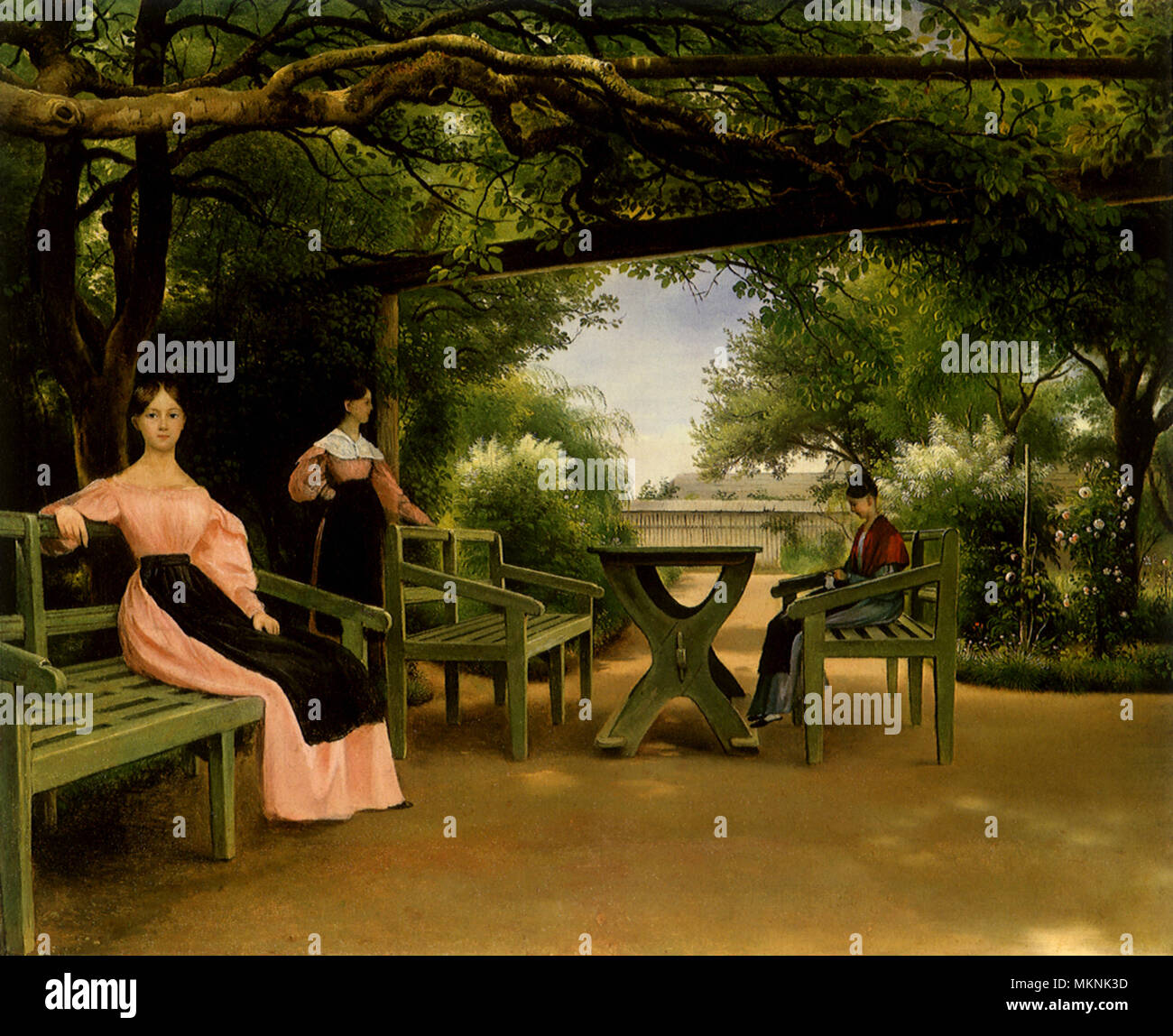 Girl in an Arbor Stock Photo - Alamy