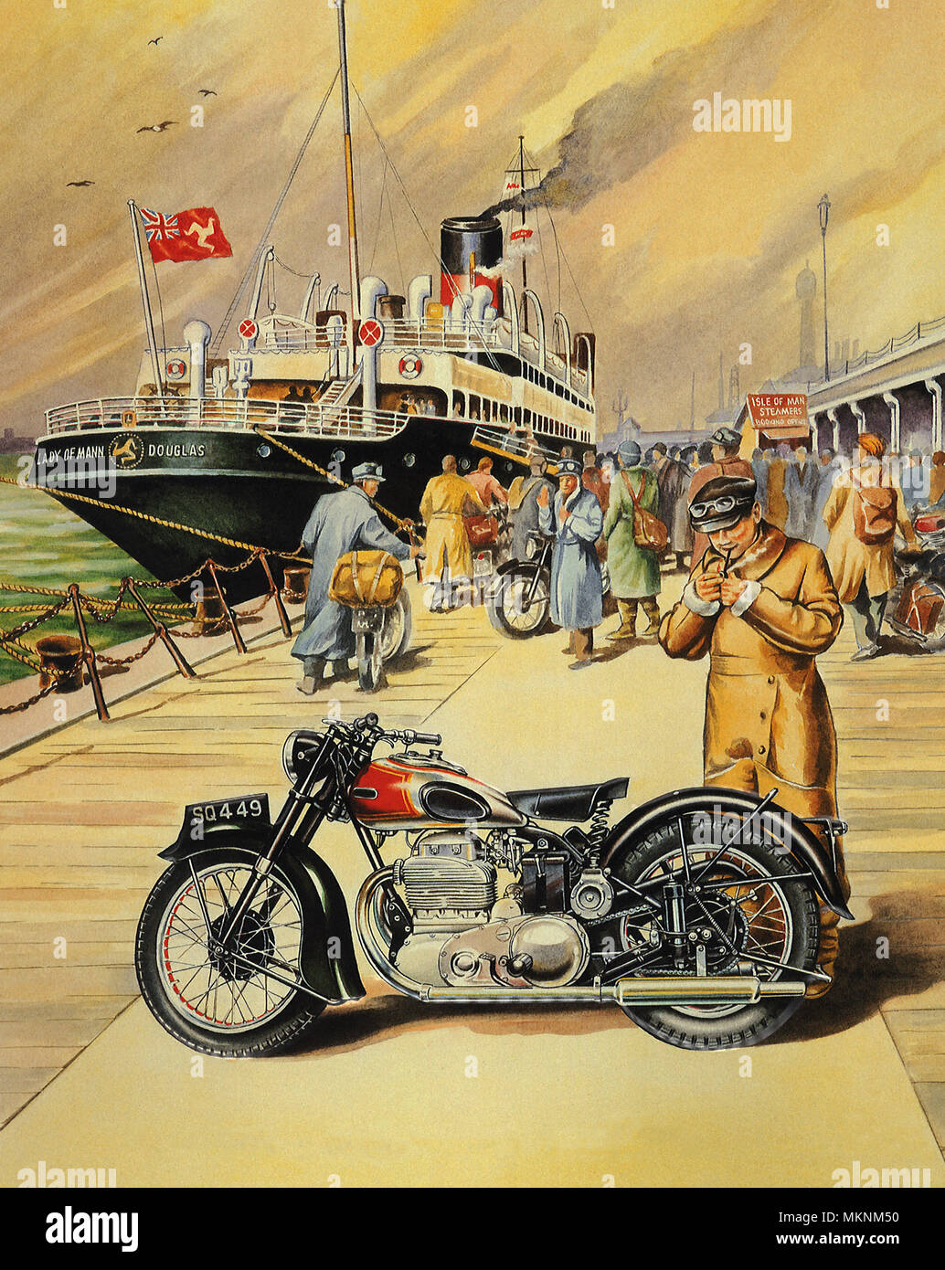 Motorcycle and Ship Stock Photo - Alamy