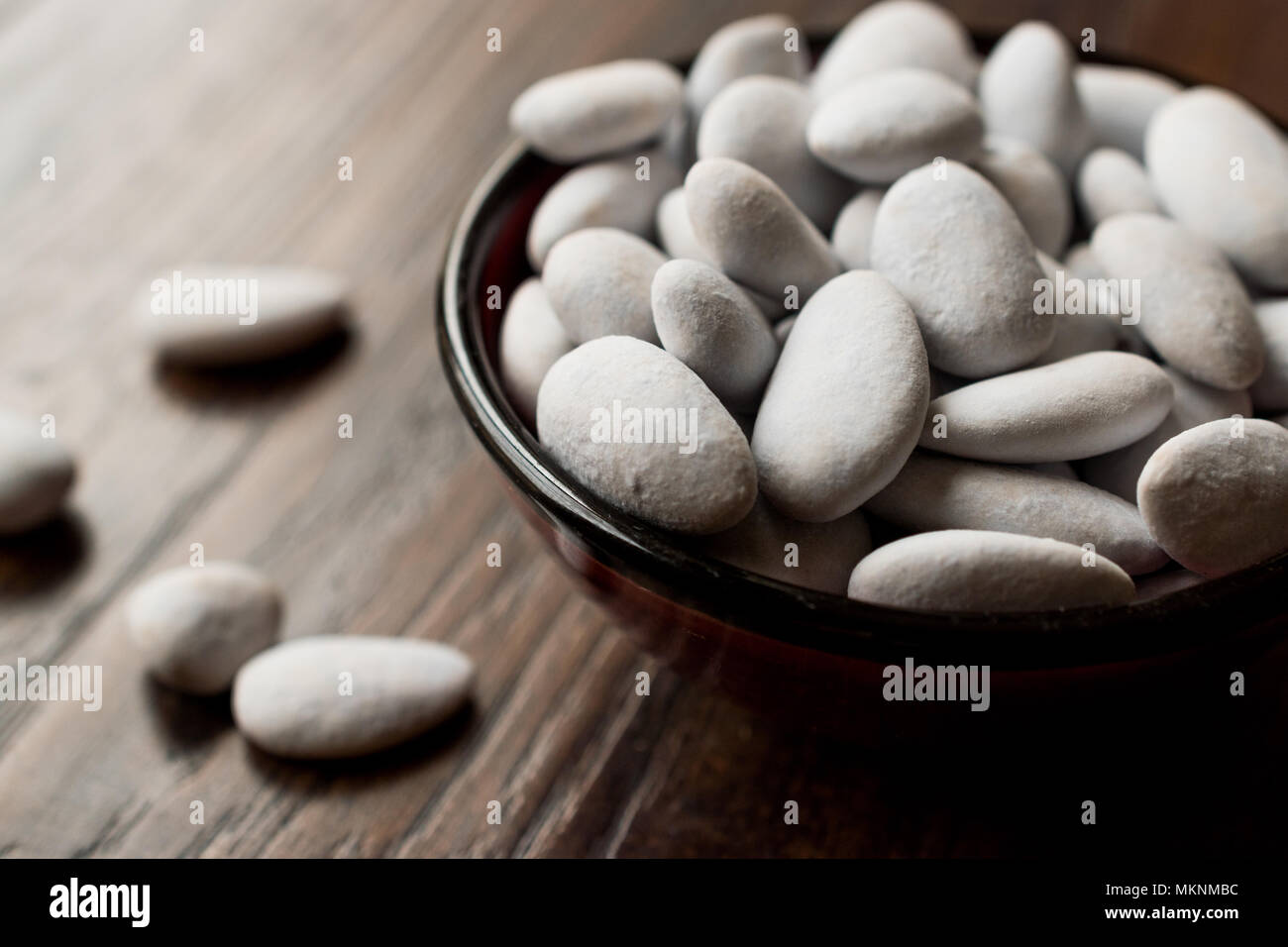 White Sugar Coated Almonds / Turkish Badem Sekeri. Traditional Food ...