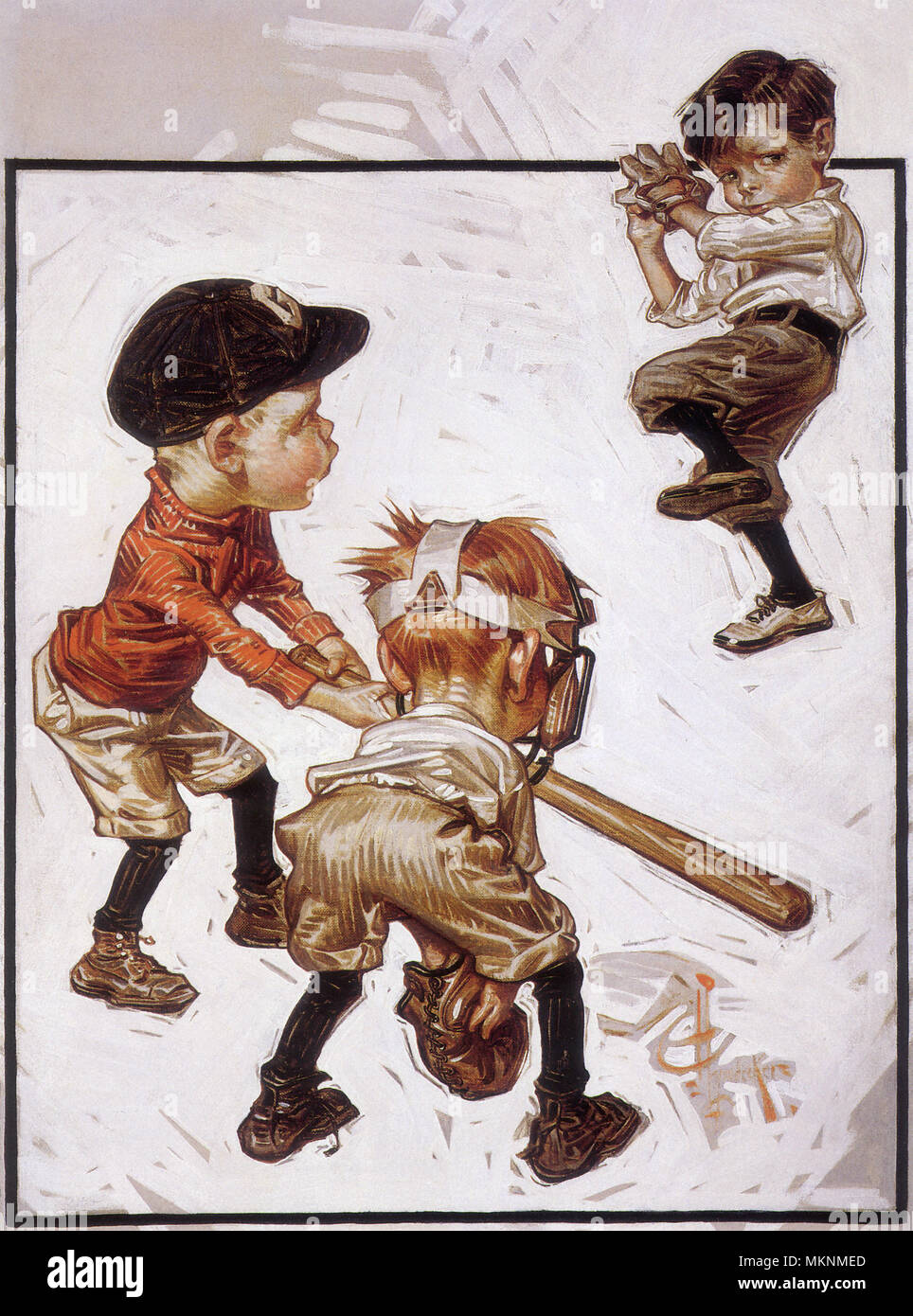 Kids playing baseball vintage hi-res stock photography and images - Alamy