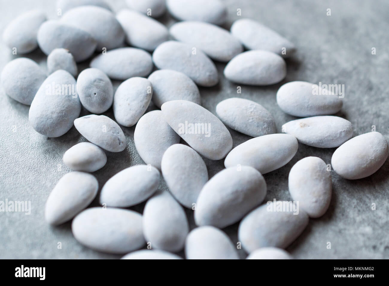 White Sugar Coated Almonds / Turkish Badem Sekeri. Traditional Food ...