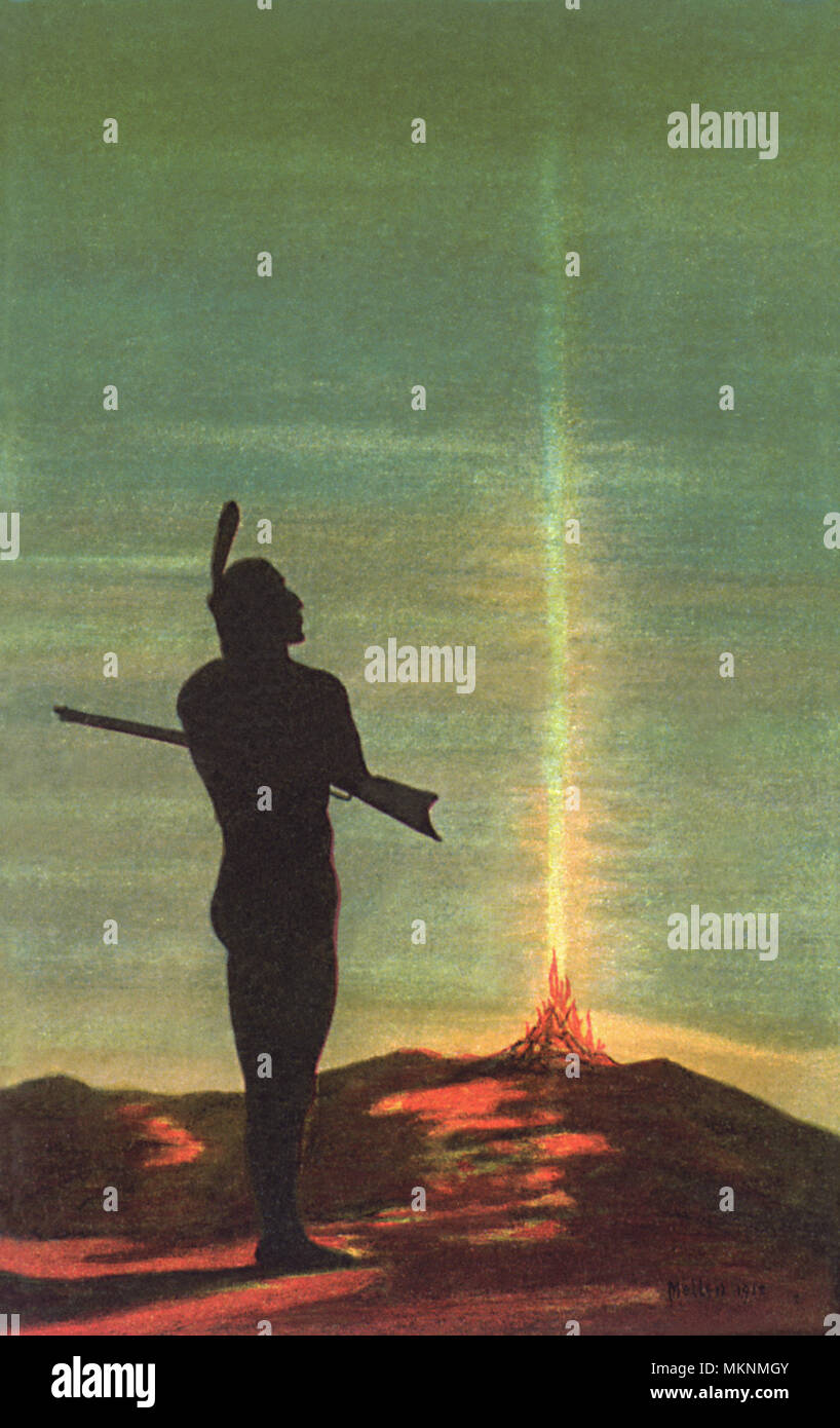 Indian Watching Fire Stock Photo - Alamy