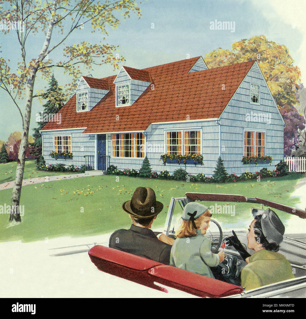 American dream family illustration hi-res stock photography and images ...