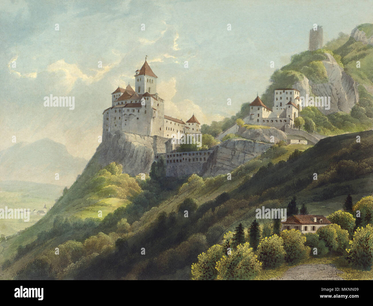 White castle on mountainside hi-res stock photography and images - Alamy