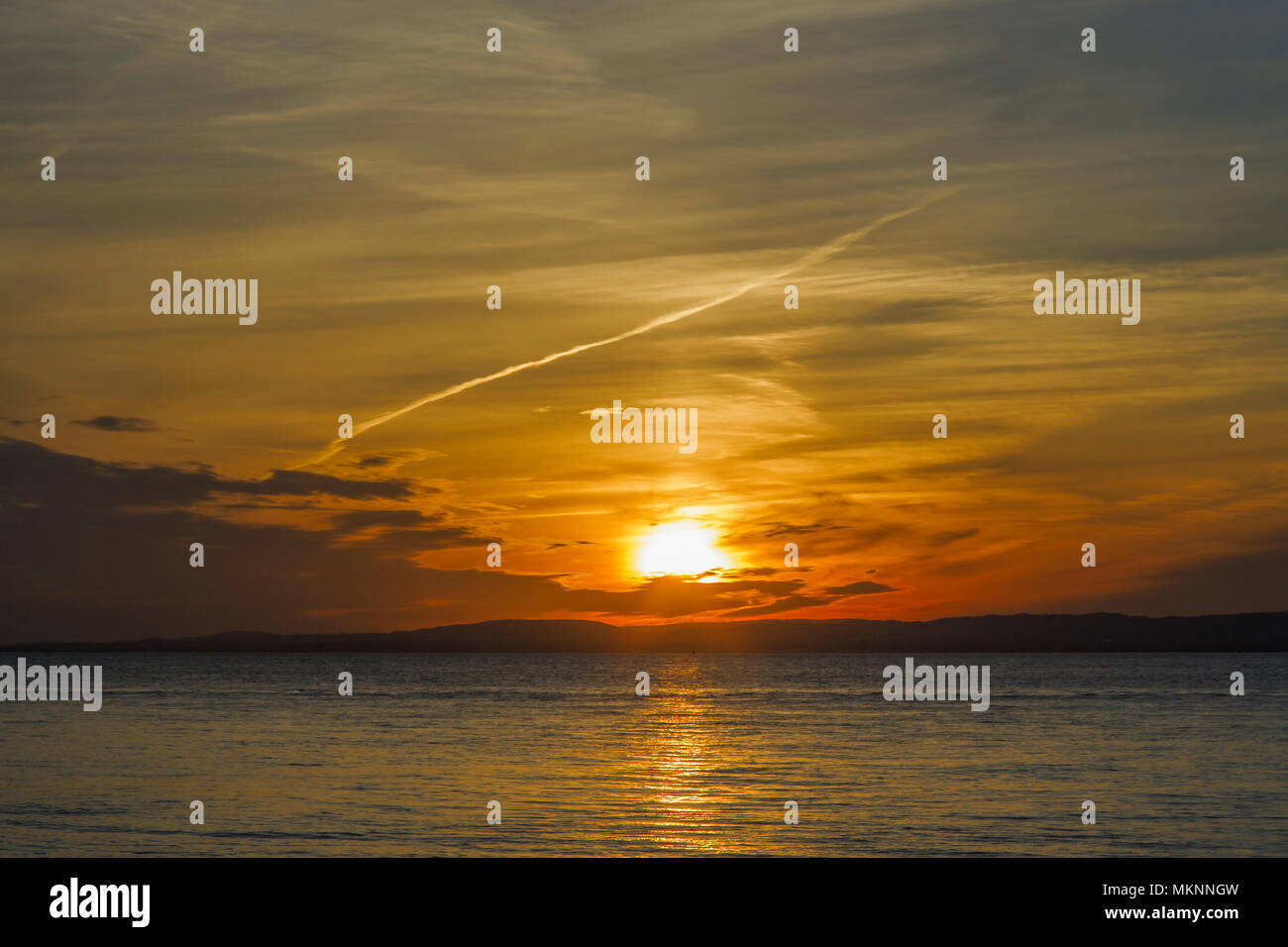 Sunset over the Bristol Channel Stock Photo - Alamy