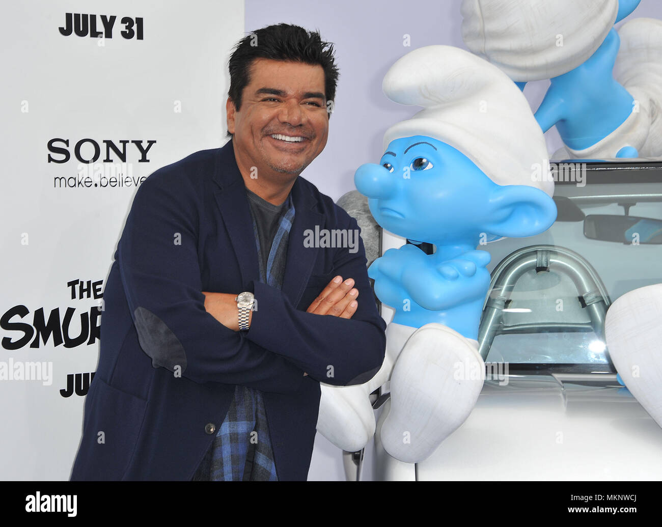 George Lopez at the Smurfs 2 Premiere at the Westwood Village Theatre ...