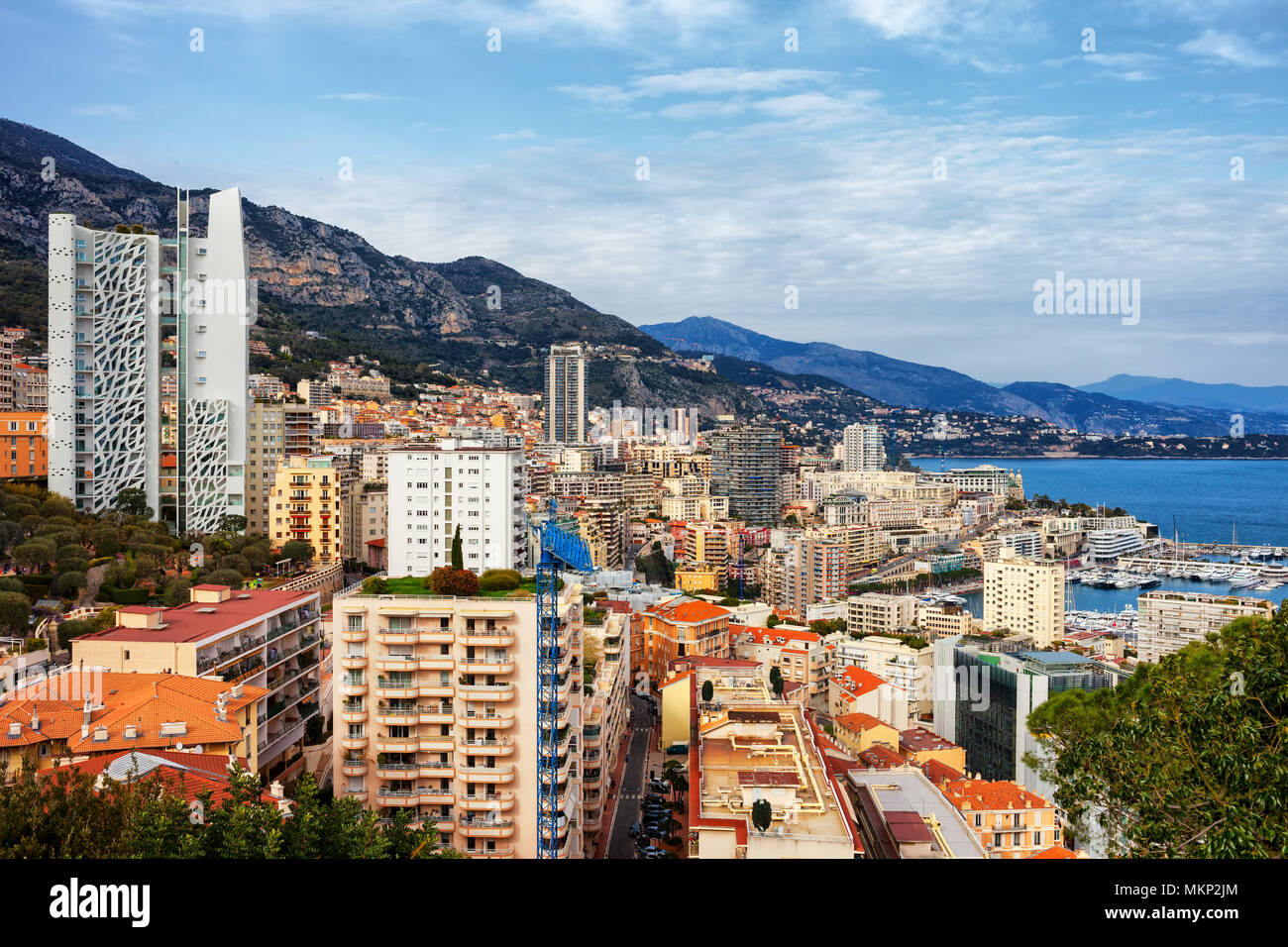 Monaco principality cityscape, coastal independent city-state at the ...