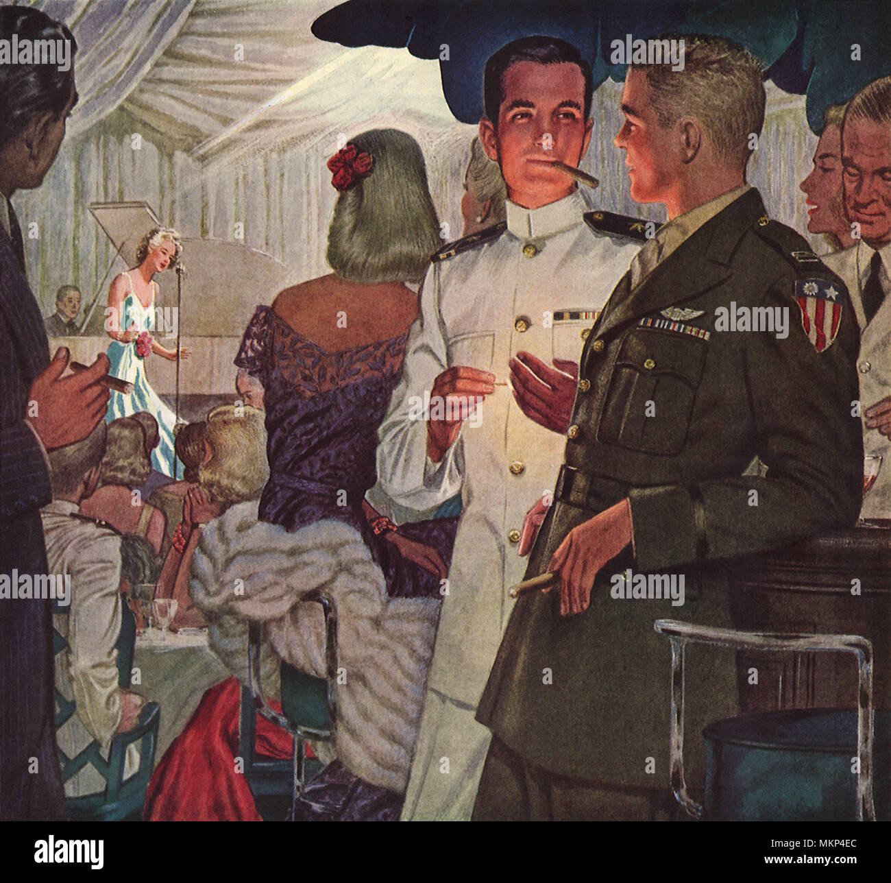 English and American Soldier chat at Military Party Stock Photo - Alamy